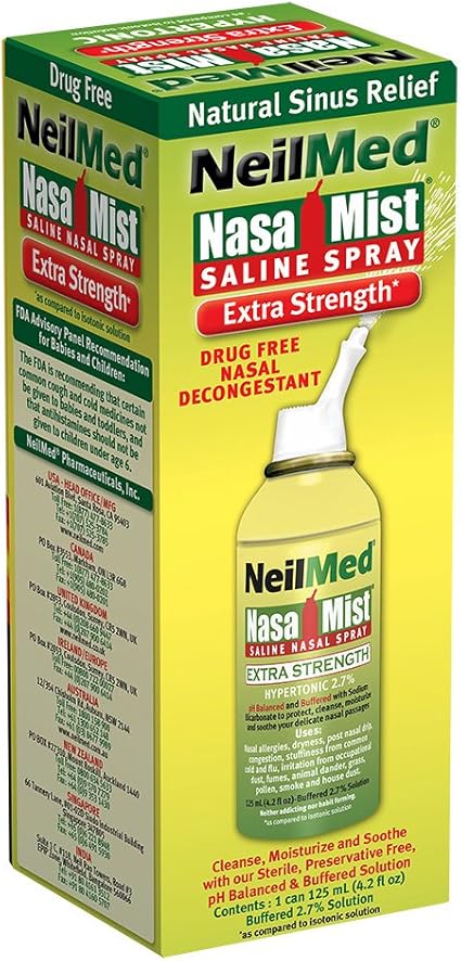 NeilMed NasaMist Extra Strength Hypertonic Sterile Saline Nasal Spray ...