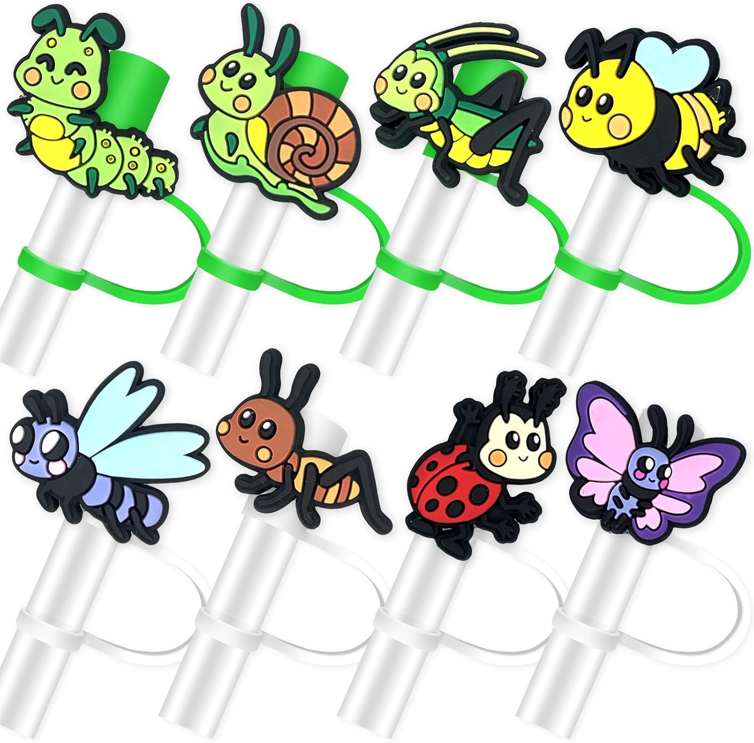 Amazon.com: 8Pcs Insects Straw Toppers for Tumbles, 10mm Straw Cover ...