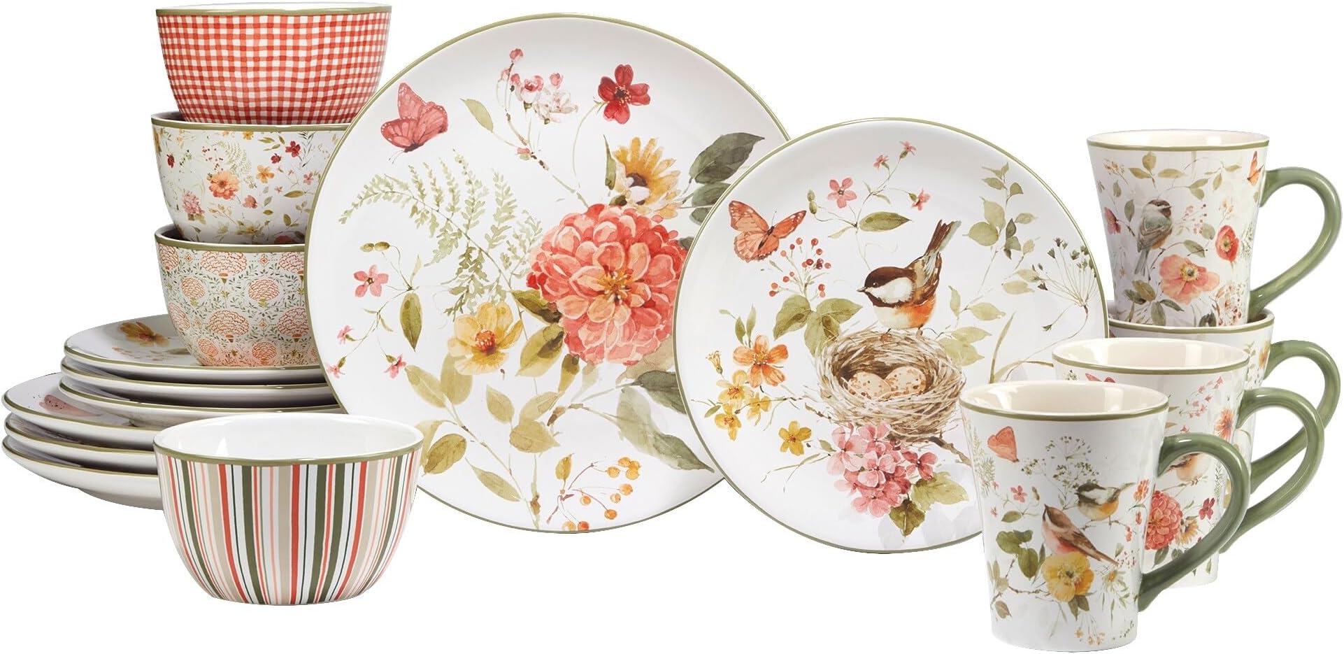 Amazon.com | Portmeirion Home Bumble Bee Dinnerware Set | 16 Piece Dish ...