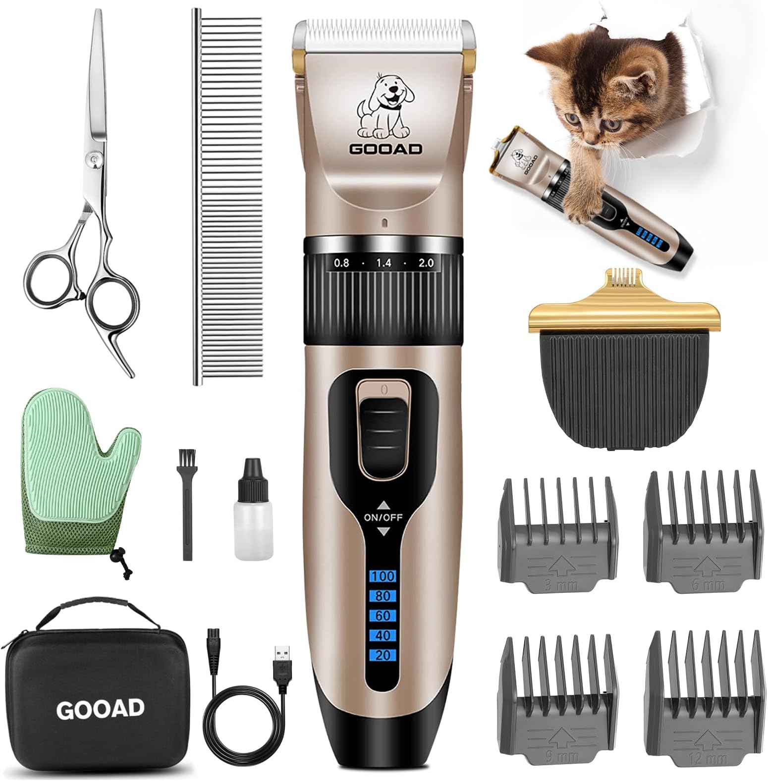 Amazon.com: Cat Clippers, Professional Cat Grooming Kit, Cordless Cat ...