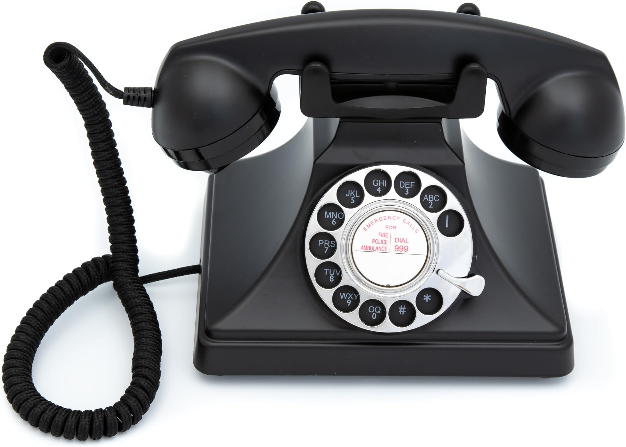 GPO 200 Classic Vintage Phone - Rotary Dial, Cloth Cord, Traditional ...