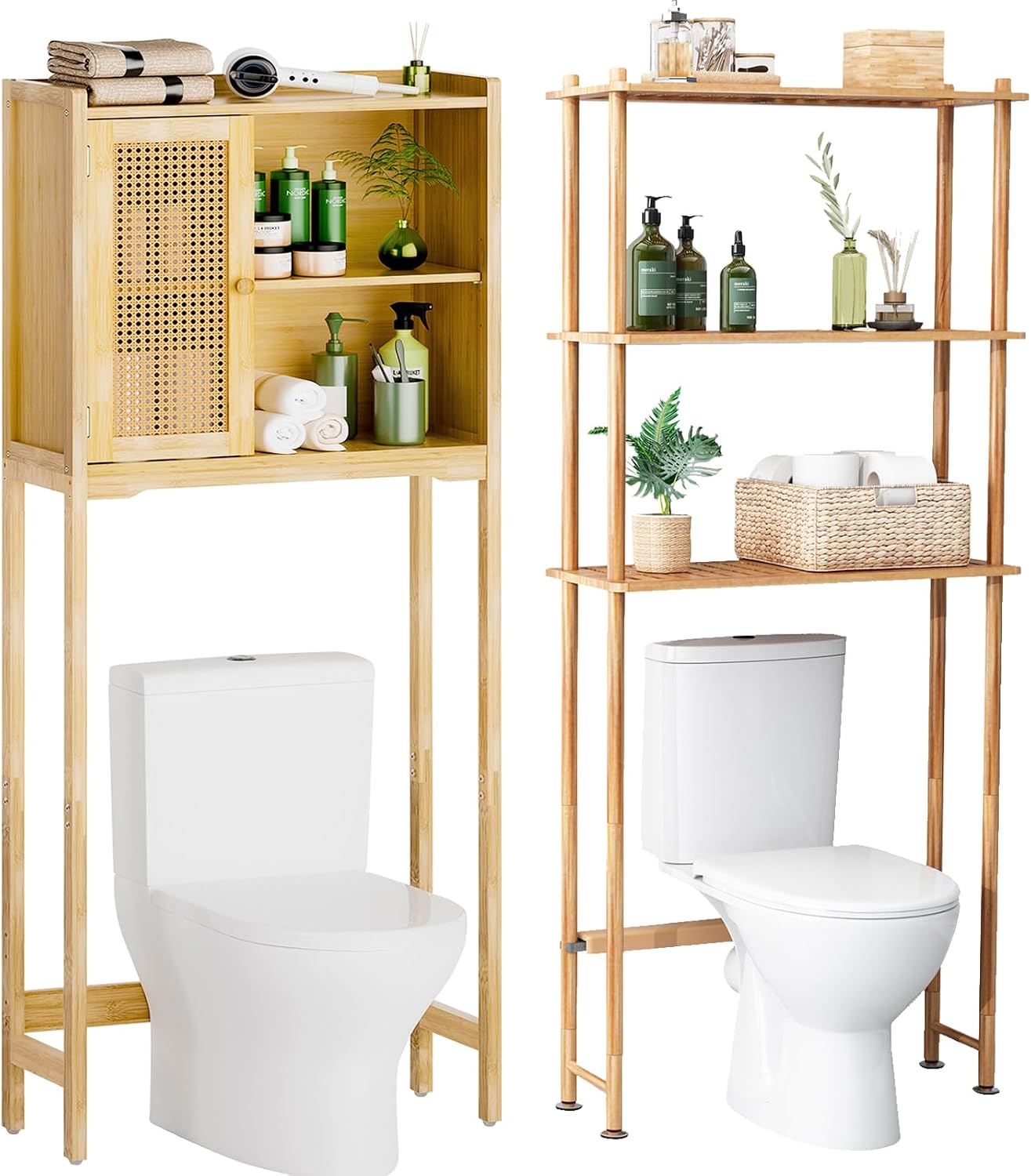 Amazon.com: AmazerBath Bamboo Over The Toilet Storage, Bathroom Storage ...