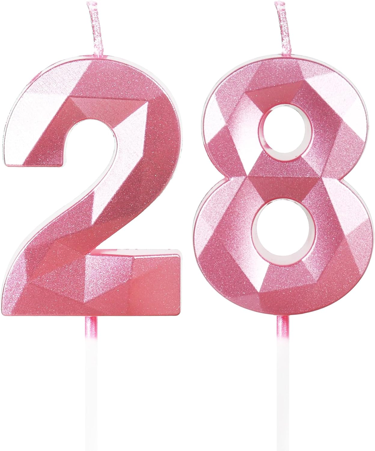 Amazon.com: 28th Birthday Candles,Number 28 Candles,Pink Happy Birthday ...