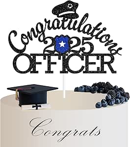 Amazon.com: Congratulations Officer Cake Topper, Congrats Police Officer, 2025 Police Academy ...