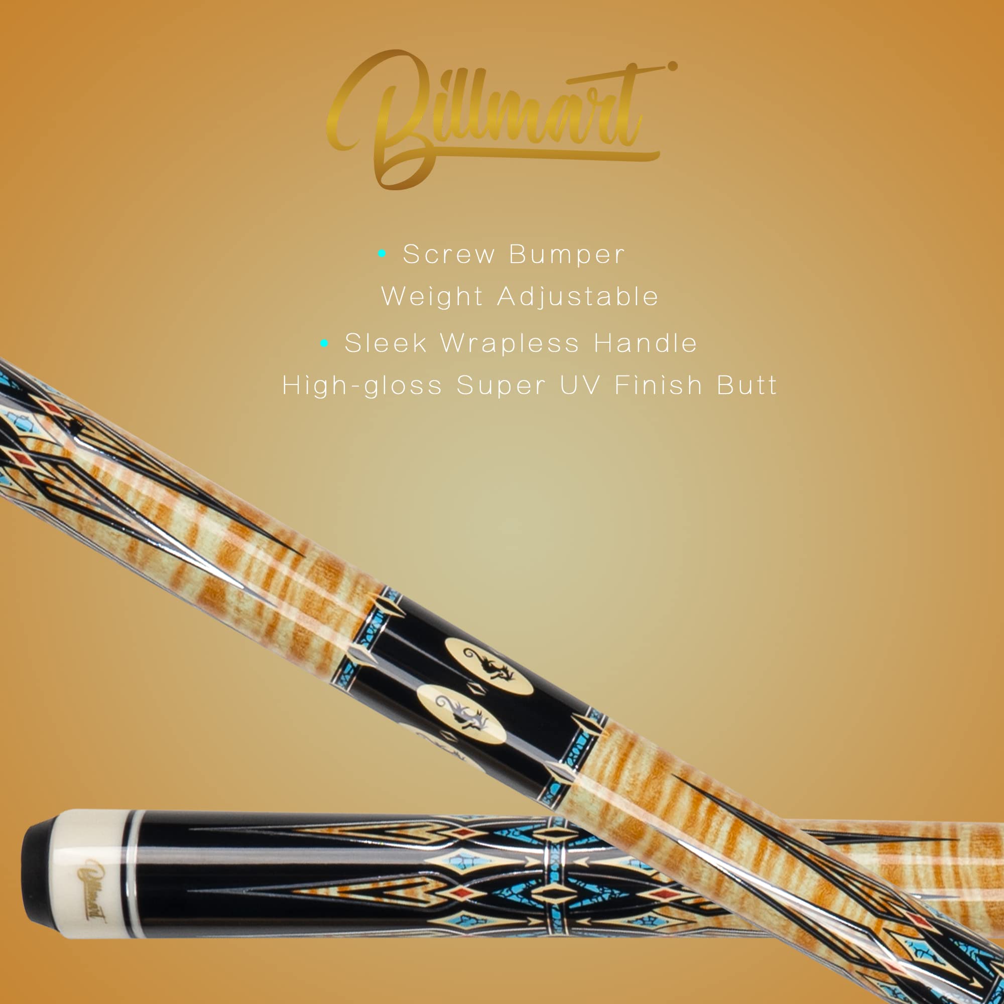 Billmart Pool Cue Stick, Low Deflection Shaft Billiard Cue Sticks with ...