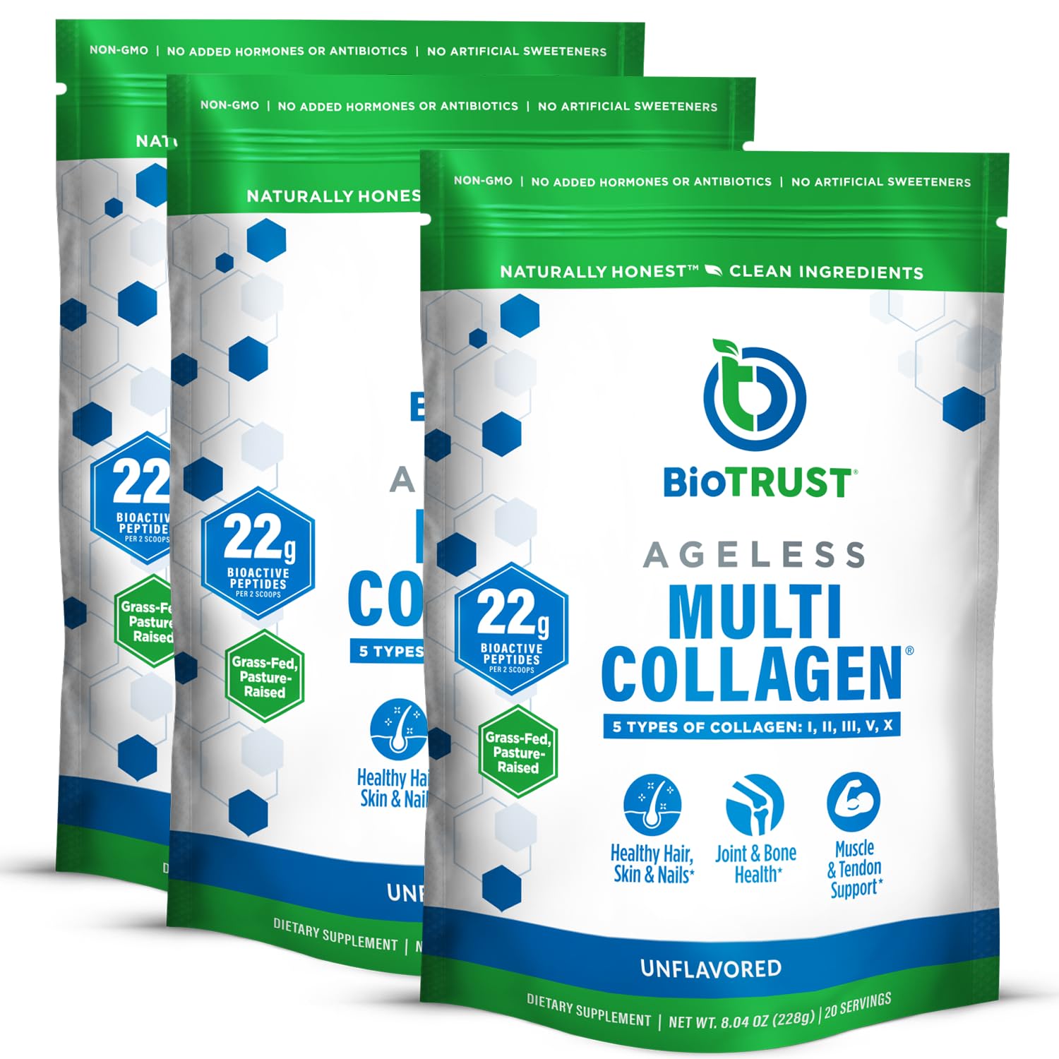 Amazon.com: BioTrust Ageless Multi Collagen Peptides Powder – 5 Types ...