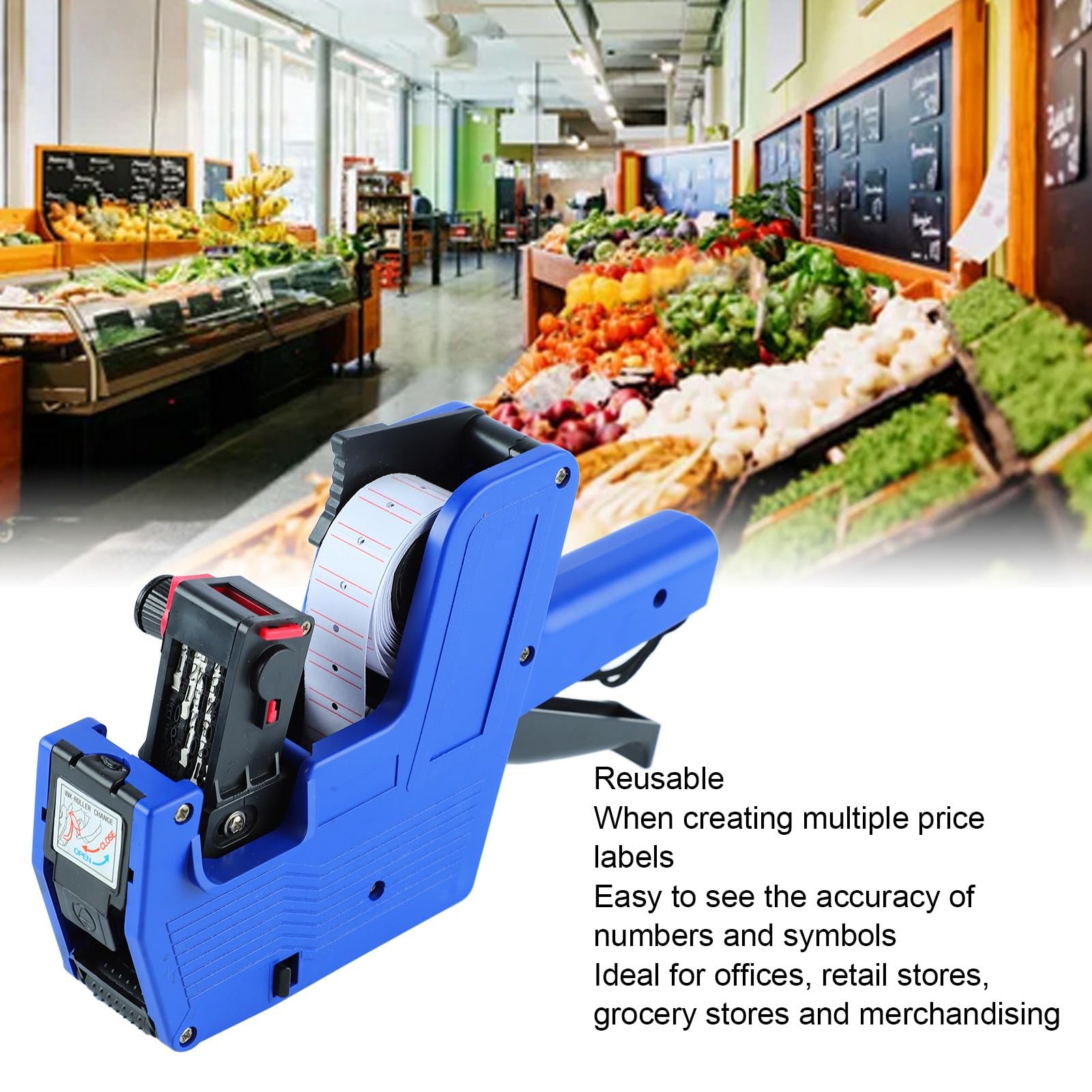 MX-5500 8 Digits Price Tag Gun With 5000 Sticker Labels And 3 Ink ...