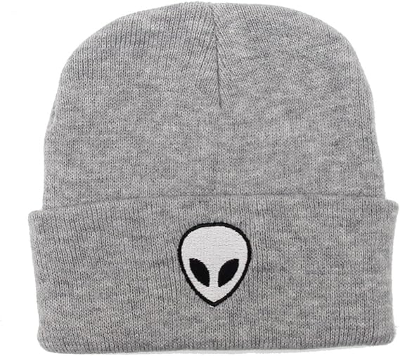 Upsmile Alien Beanie Hat Women Skull Hat with Alien Face Embroideryed ...