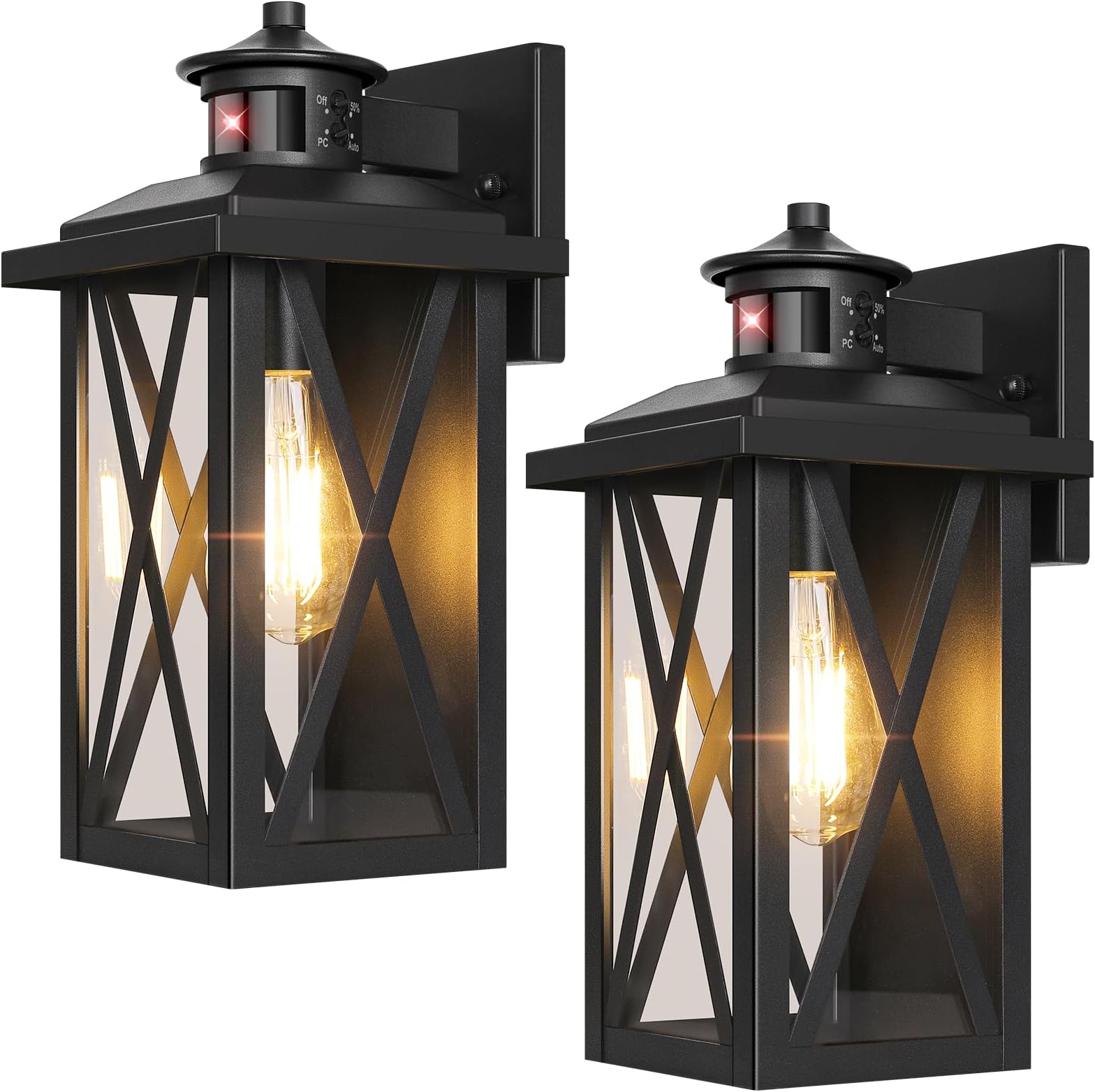 2-Pack Motion Sensor Outdoor Wall Lights, Upgraded Dusk to Dawn Outdoor ...