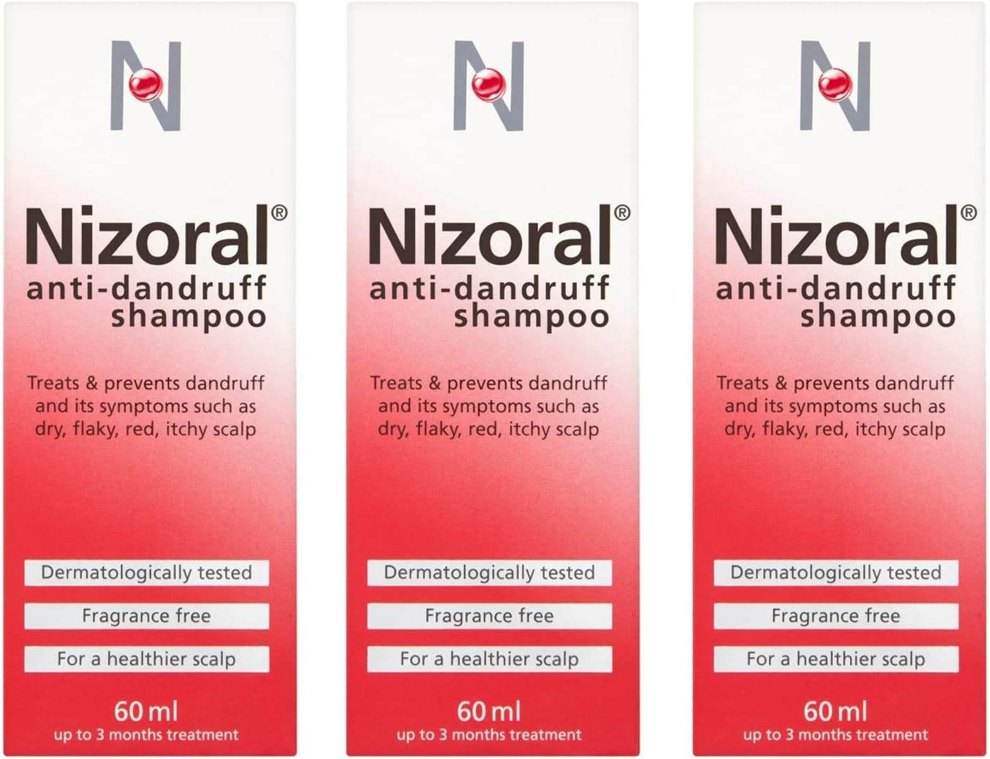 Nizoral Anti Dandruff Shampoo 60ml **3 PACK DEAL** : Buy Online at Best ...