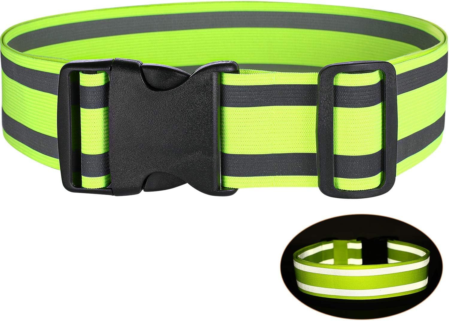 Gejoy Reflective Belt PT Glow Belt Safety with Adjustable Buckle for ...