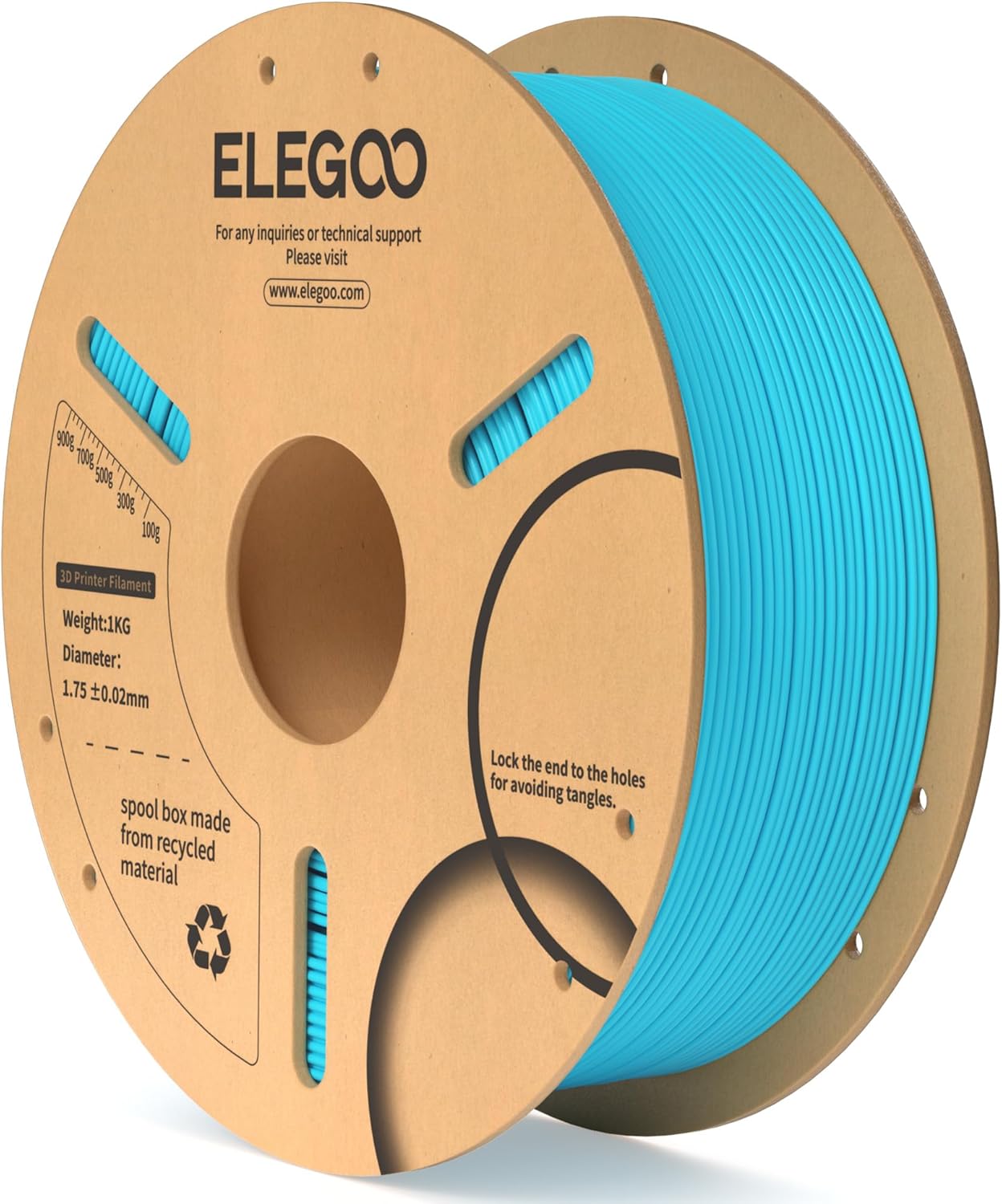 ELEGOO PLA Filament 1.75mm Sky Blue 1KG,3D Printer Filament Dimensional ...
