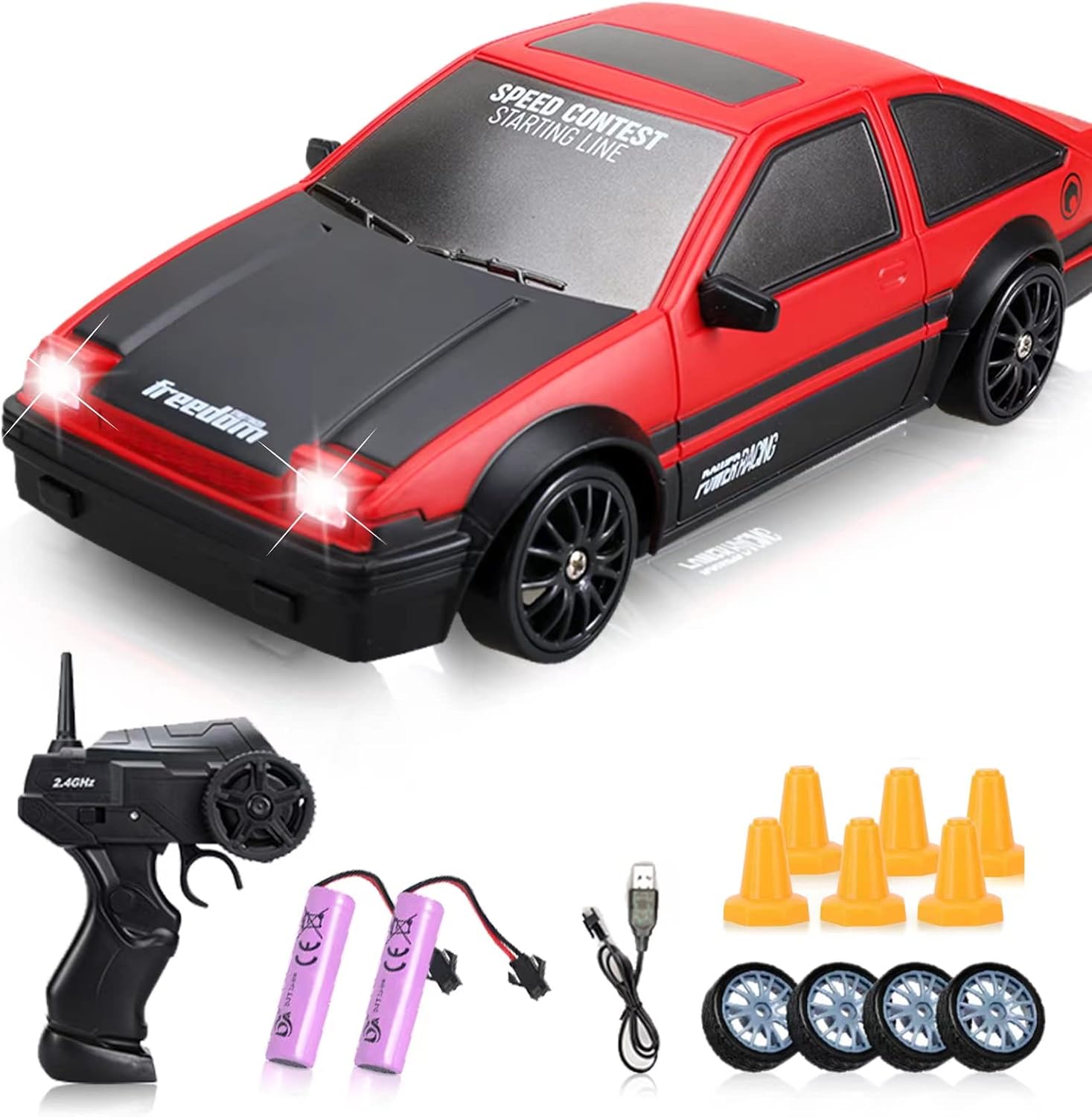 YUAN PLAN RC Drift Car, 1:24 Remote Control High Speed Race Drifting ...