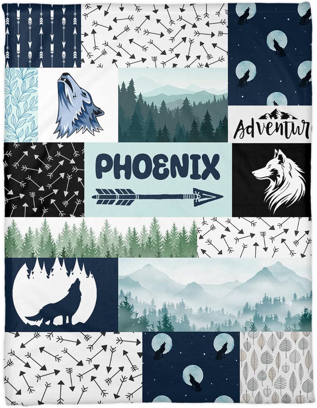 Amazon.com: Zocoshi Wolf Pack Baby Blanket, Personalized Gray Woodland ...