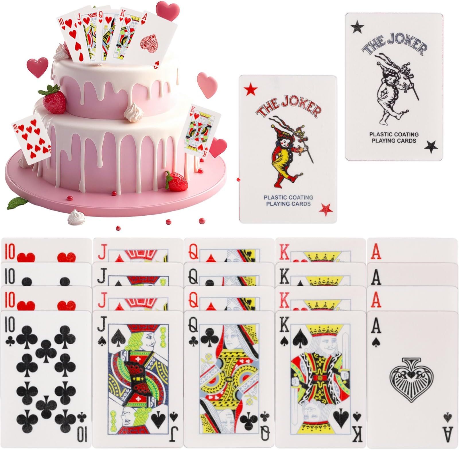 Amazon.com: Casino Cake Edible Poker Playing Cards Topper - Royal Flush ...