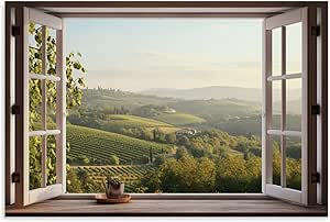 Amazon.com: SJHKXAHY Fake Window Poster - Faux Window Posters, Open ...