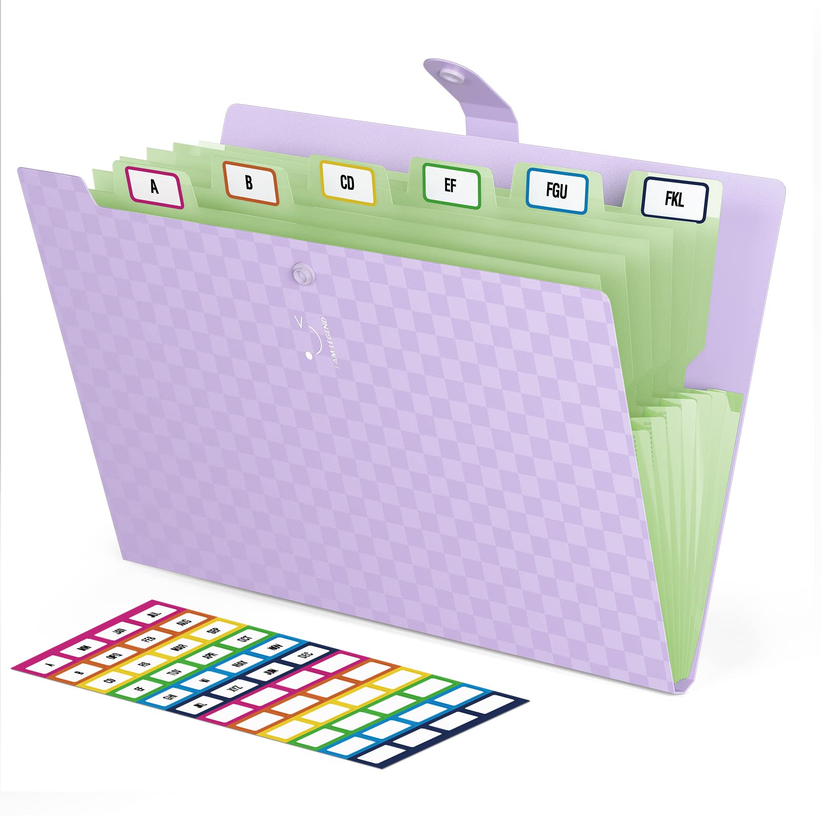 Buy ThinkTex 7 Pockets Expanding File Folders with 48 Labels,Letter A4 ...