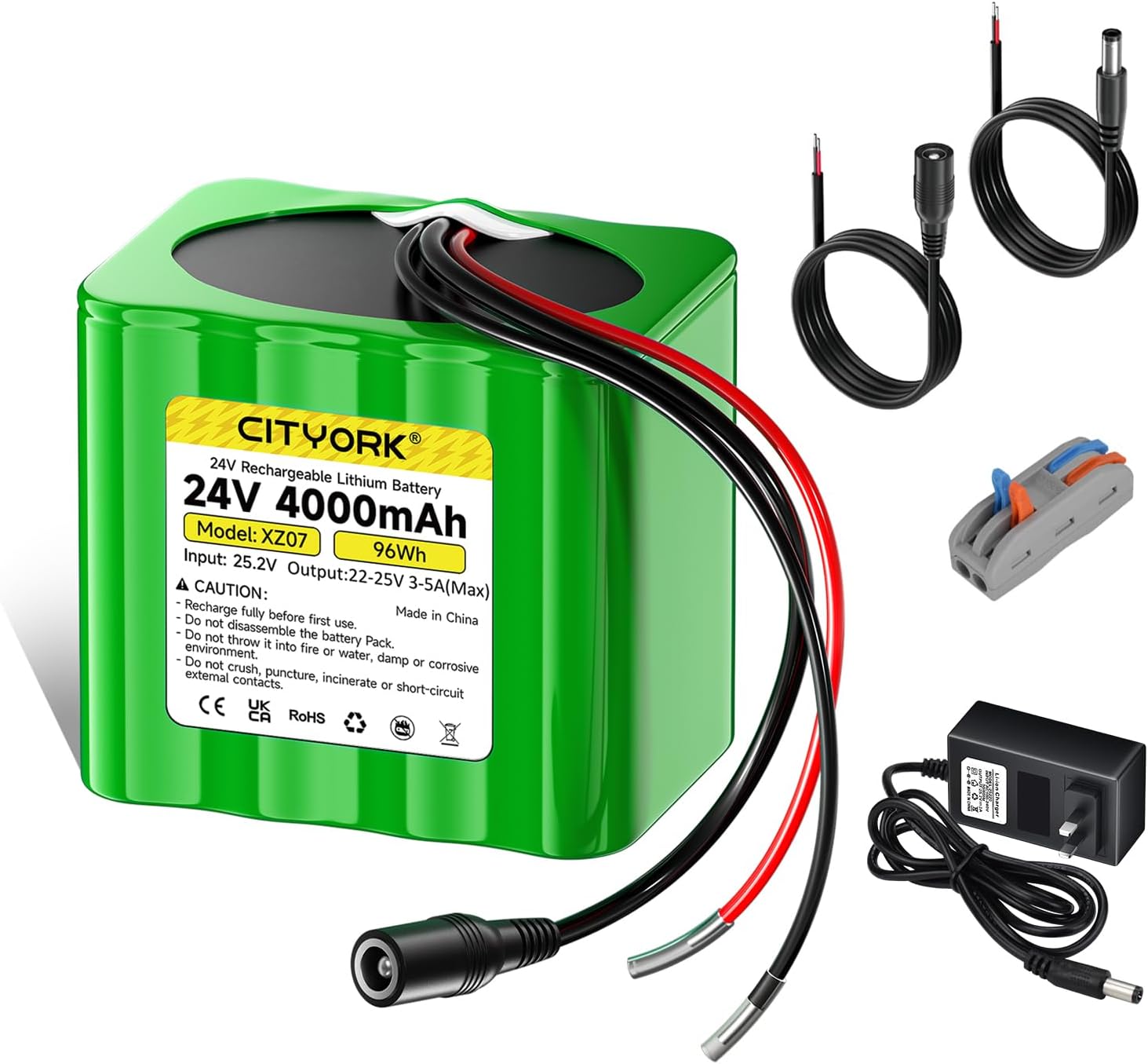 Amazon.com : CITYORK 24V Lithium Battery 4000mAh with Charger, 24V ...