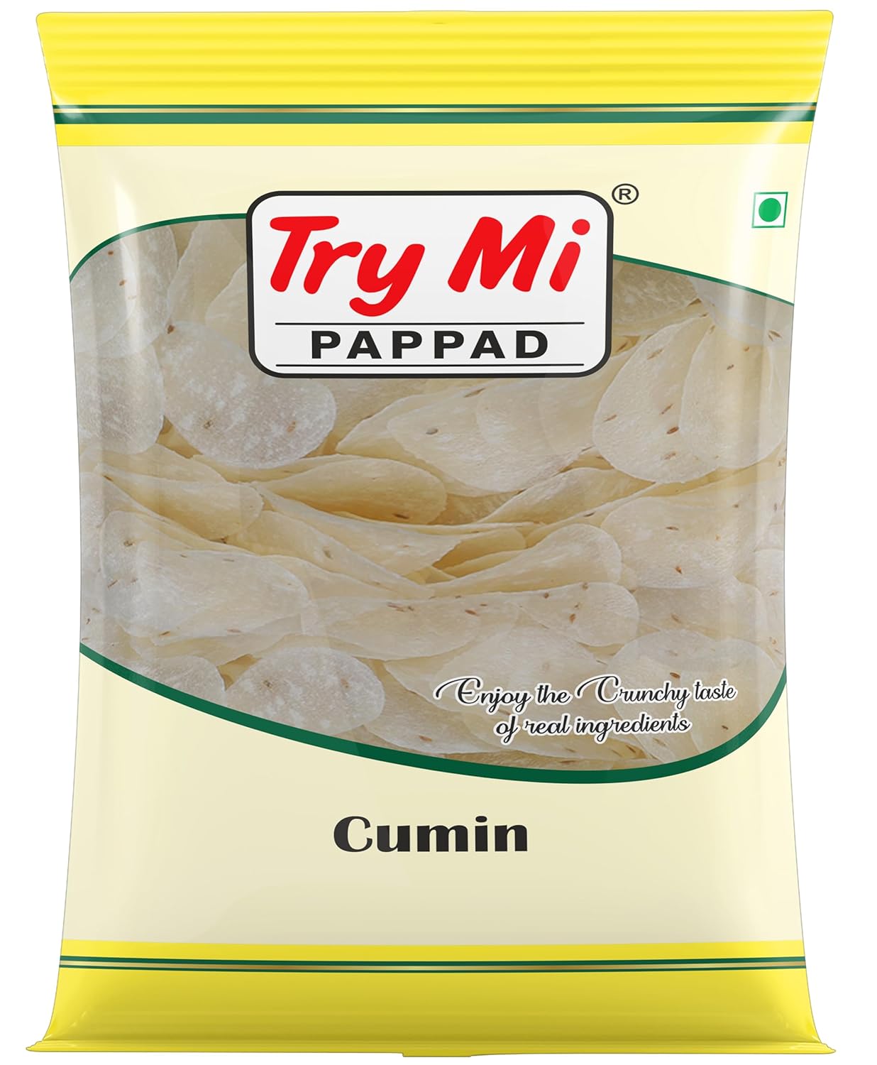Try Mi Pappad Cumin Papad 200 Gram pack of 5 (1 kg) - Vadagam * Fryums ...