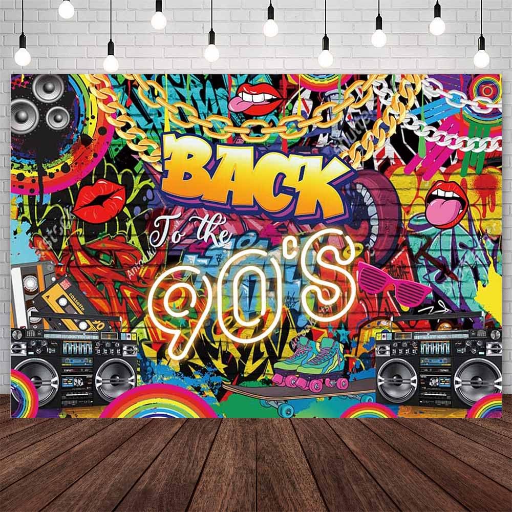 Amazon.com : AIBIIN 7x5ft Back to The 90'S Backdrop Retro Hip-Hop ...
