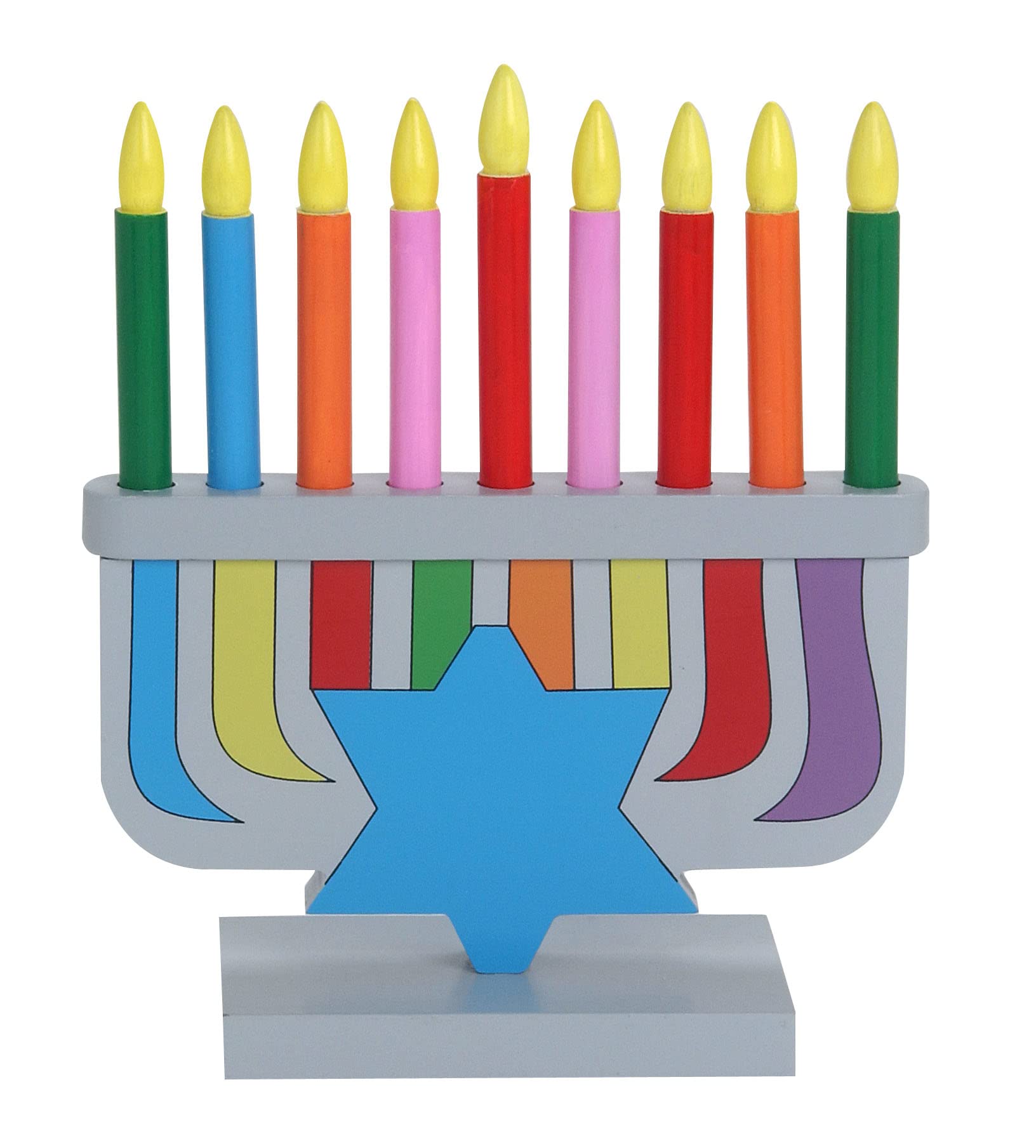 Amazon.com: Deluxe Wooden Menorah with Removable Candles : Home & Kitchen