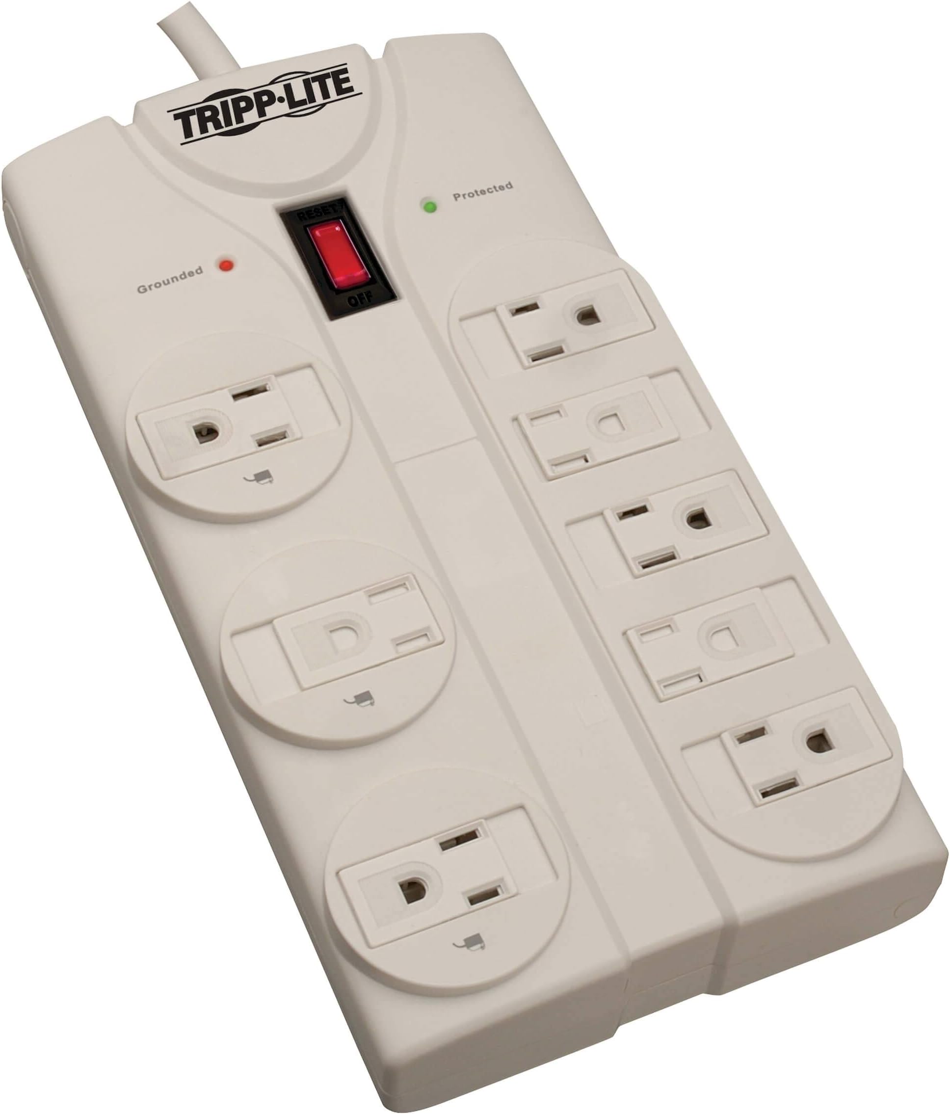 Amazon.com: Tripp Lite 8 Outlet Surge Protector Power Strip, Extra Long ...