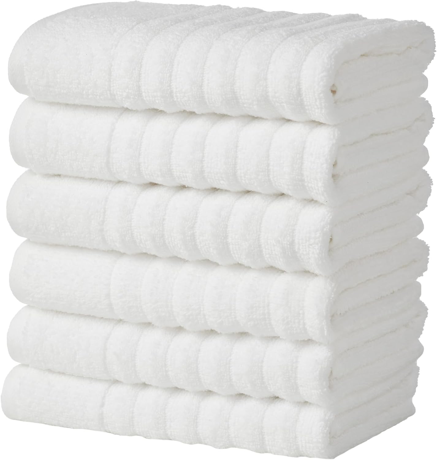 Amazon.com: Great Bay Home White Hand Towel Set, 6 Pack Quick Dry ...