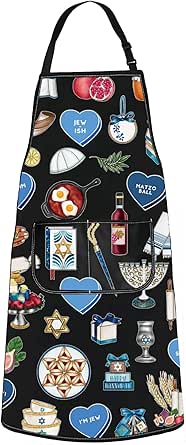 Amazon.com: JNIAP Jewish Kitchen Apron Jewish Gift Hebrew Gift Hanukkah ...