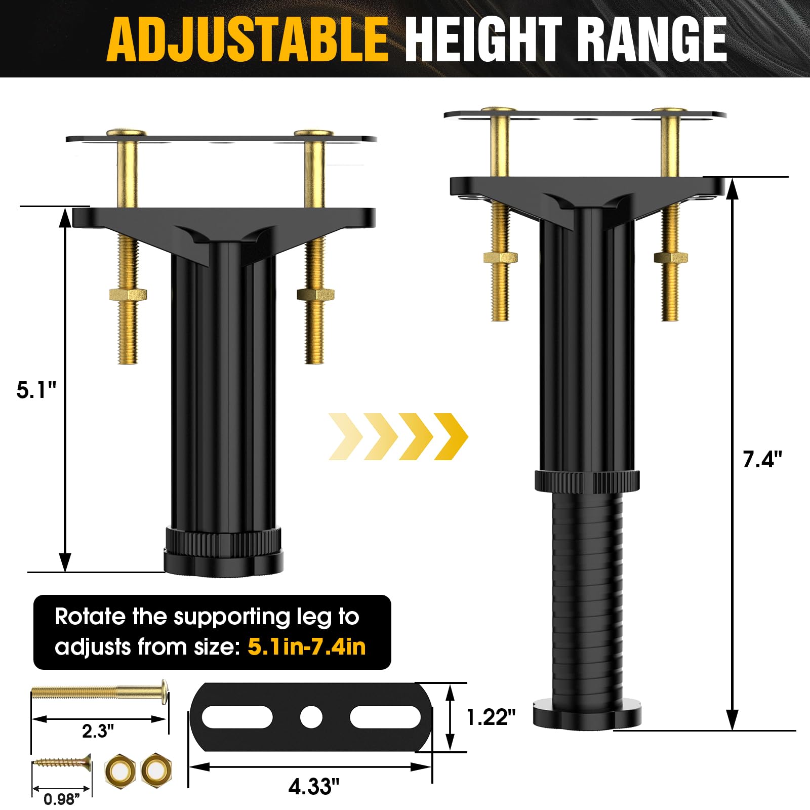 Snapklik.com : Pisman Adjustable Height Center Support Leg For Bed ...