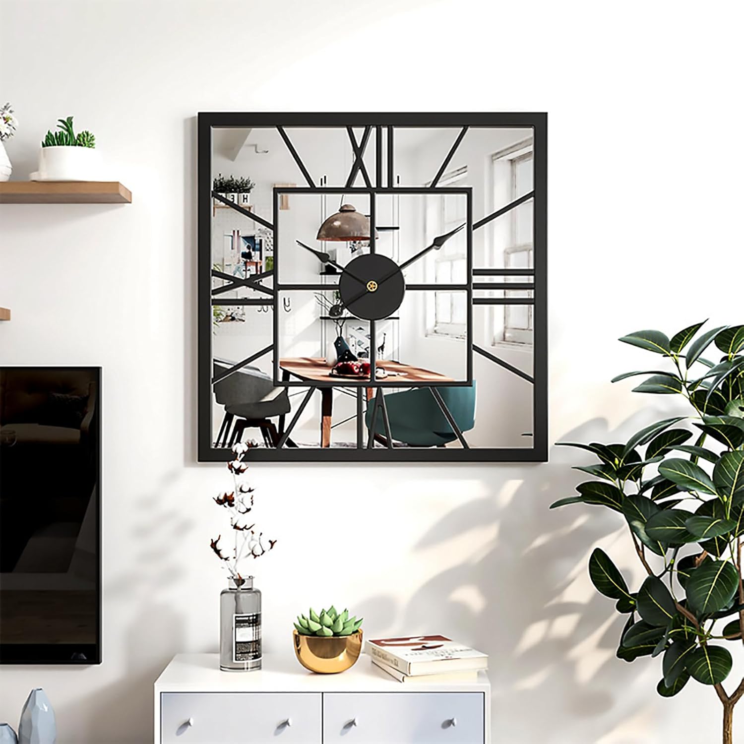 Amazon.com: Topjia Decorative Wall Clocks for Living Room Decor,Modern ...