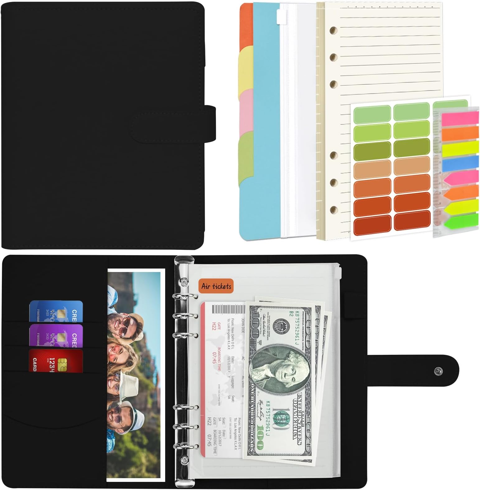 Mlife A5 Notebook Binder Set - 6 Ring PU Leather Planner,5 PCS File ...