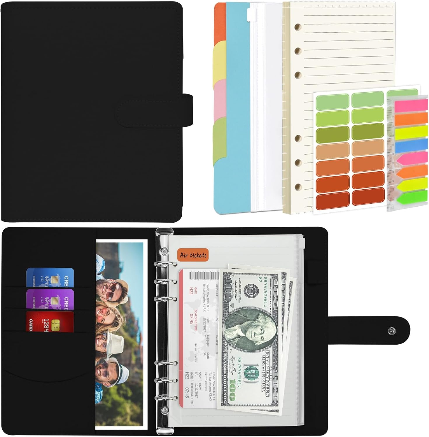 Mlife A5 Notebook Binder Set - 6 Ring PU Leather Planner,5 PCS File ...