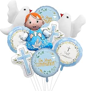 Amazon.com: LOQJSS First Communion Decorations Balloons Kit, 9 Pcs ...