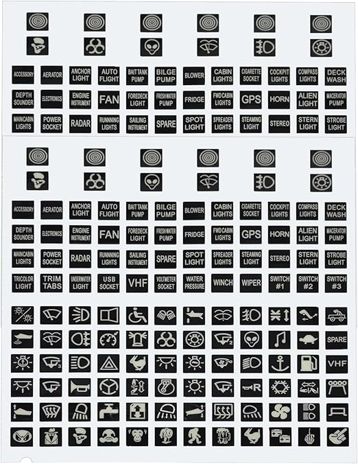 Amazon.com: 2 Set 132PCS Rocker Switch Label Decal Night Glow Graphic ...