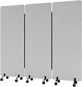 Amazon.com: Soundproof Room Divider with Wheels, 66in Office Dividers ...