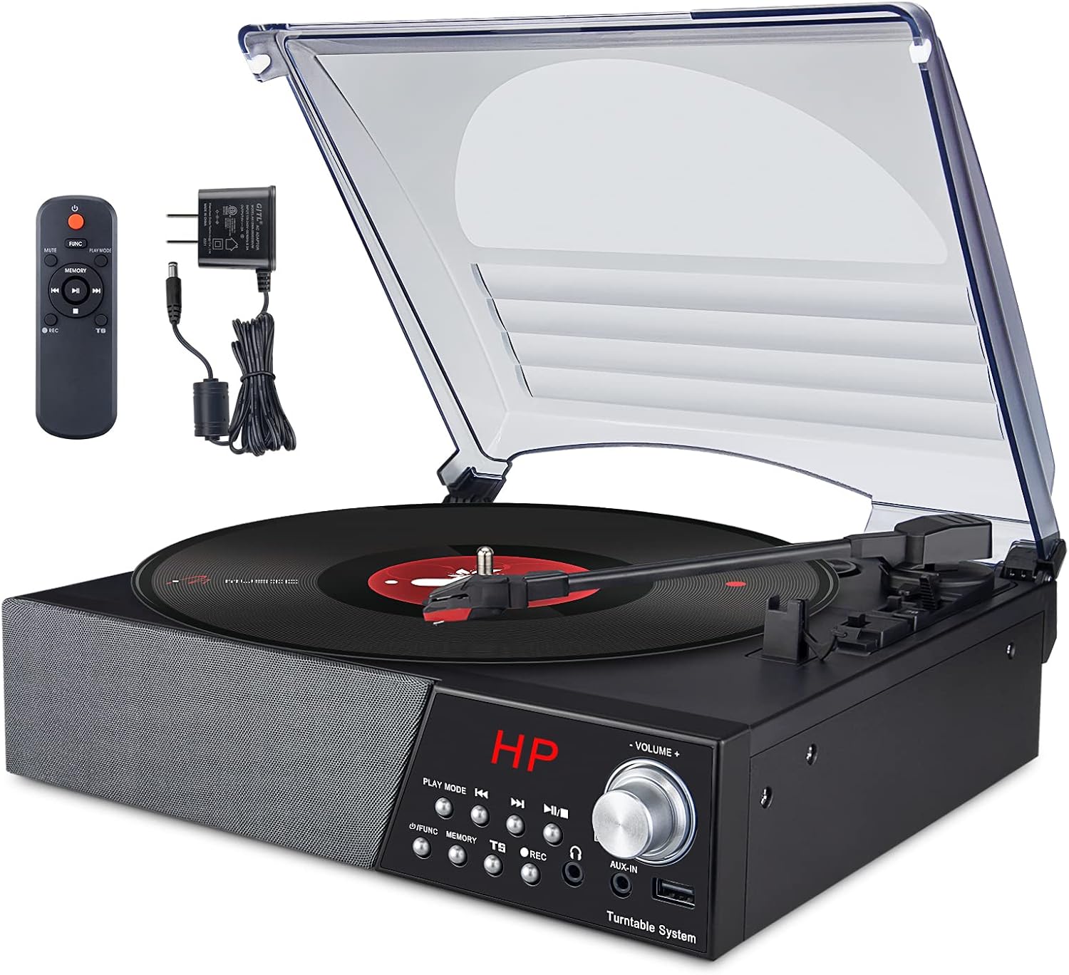 Amazon.com: HONGUT Record Player, 3 Speed Turntable Vinyl Record Player ...