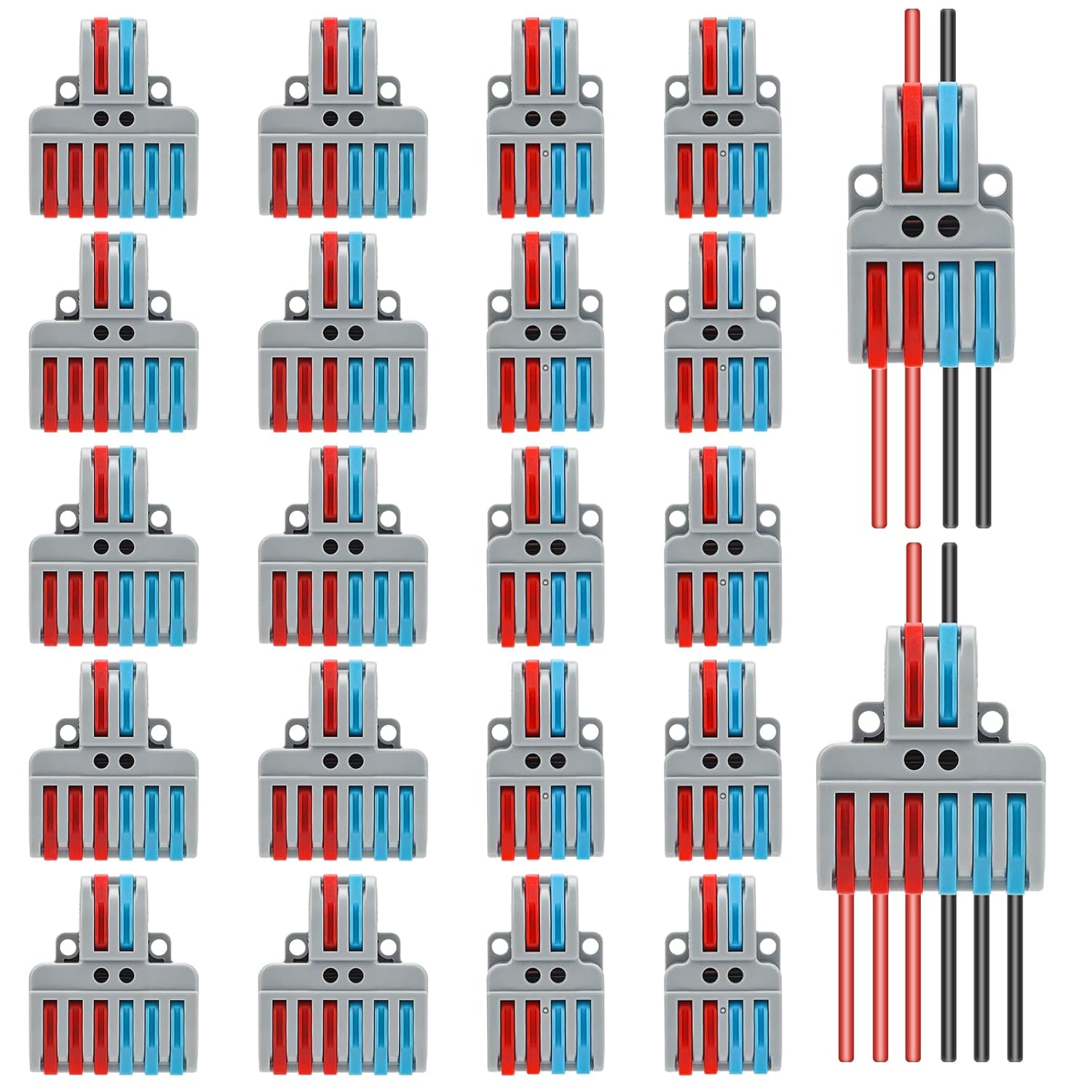 Linkstyle 20PCS Wire Splitter Terminals, Quick Wiring Lever Wire ...