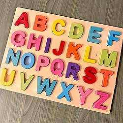 Amazon.com: Zeoddler Alphabet Puzzles, Wooden Puzzles for Toddlers, ABC ...