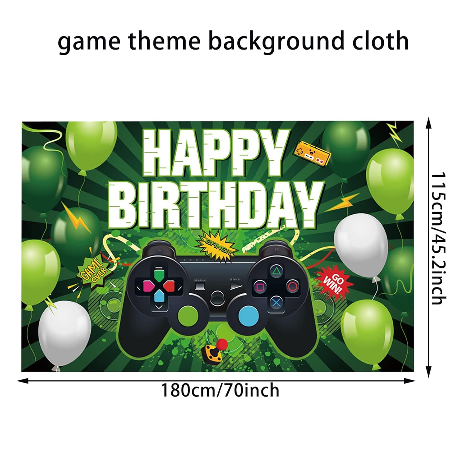 Video Game Backdrop Happy Birthday Backdrop, Birthday Party Backdrop ...