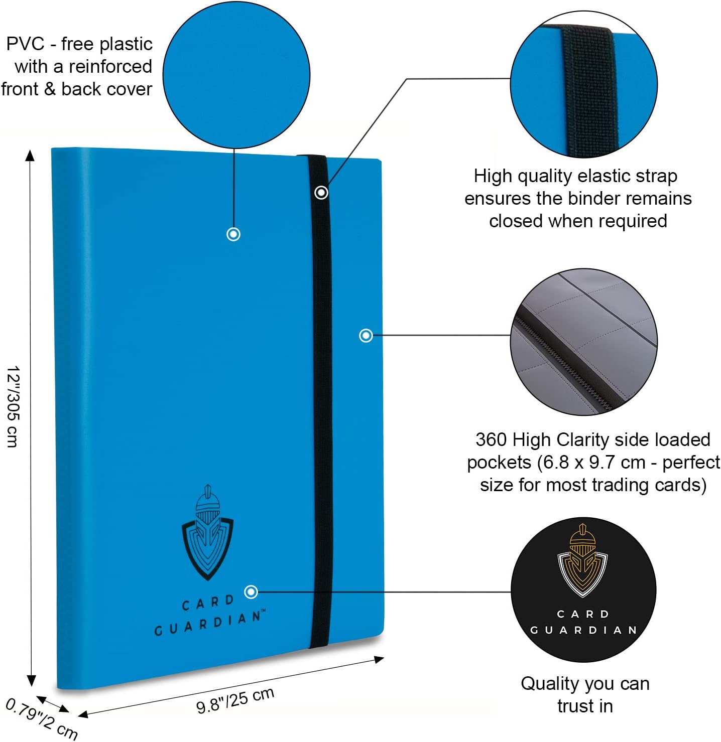 Card Guardian – 9 Pocket Trading Card Album 360 Side Loading Pocket ...