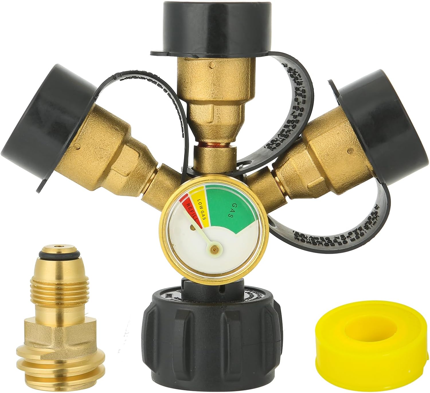 Amazon.com: VIVI LEO 3 Way Propane Splitter QCC/POL with Gauge and Shut ...