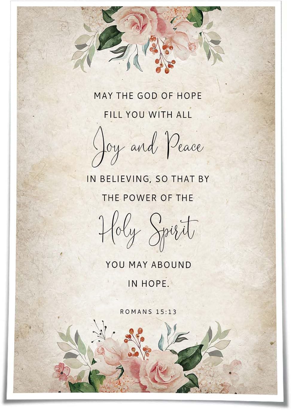 Amazon.com: Luiayeib Romans 15 13 Bible Verse Wall Art Scripture ...