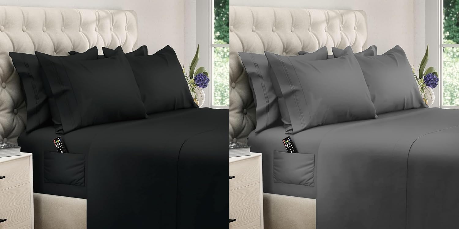Amazon.com: DREAMCARE King Size Sheets Set – 6 pcs Cooling Bed Sheets ...