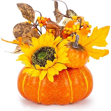 Amazon.com: DomeStar Artificial Pumpkin, Large Fake Pumpkin Artificial ...