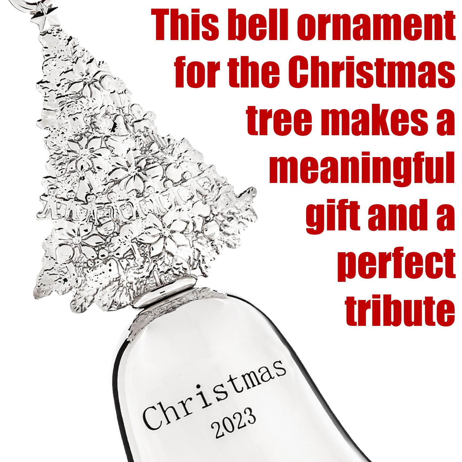 Snapklik.com : Klikel Silver Bell Christmas Ornament 2023