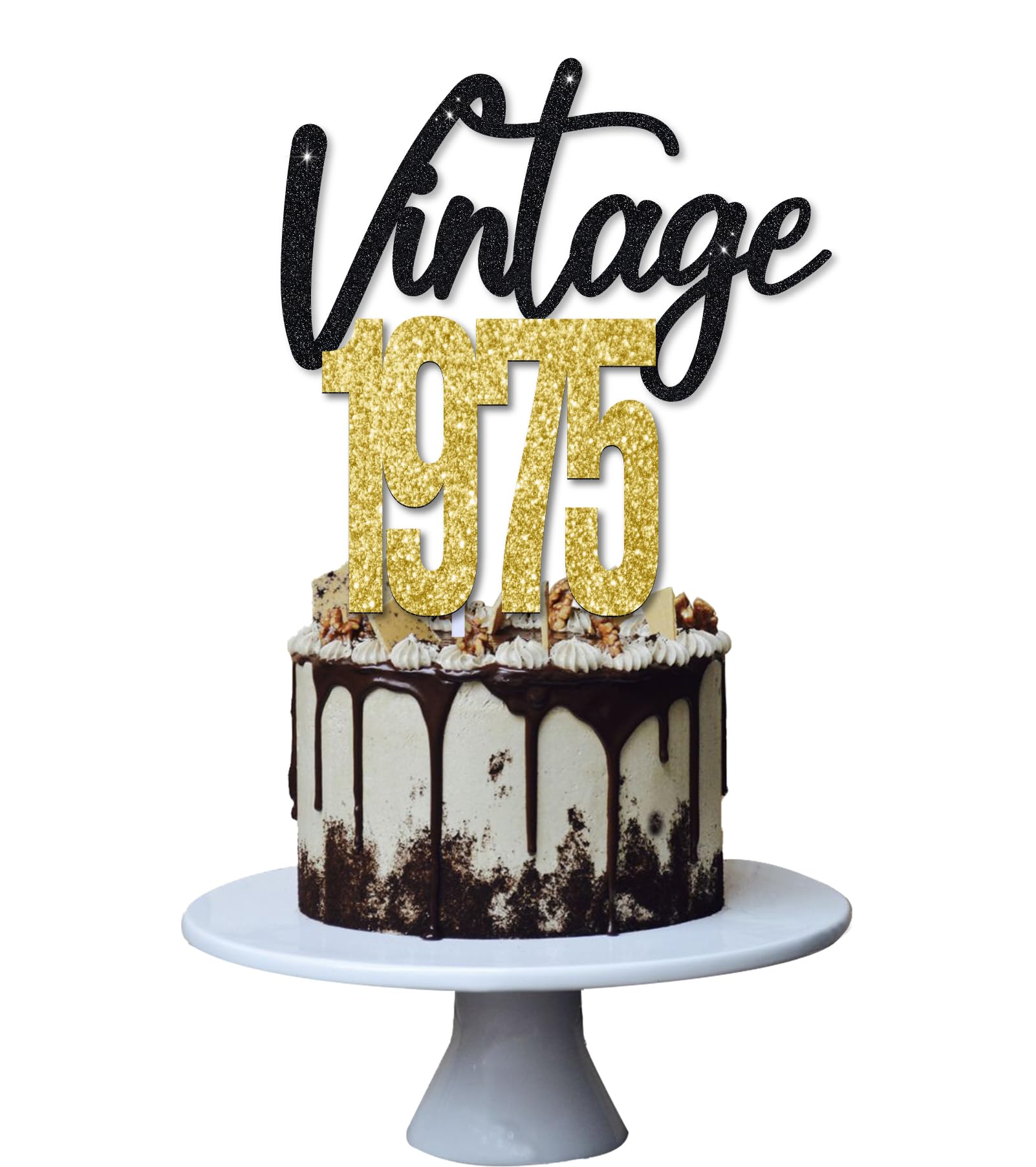 Amazon.com: Vintage 1975 Cake Topper for 50th Men and Women Birthday ...