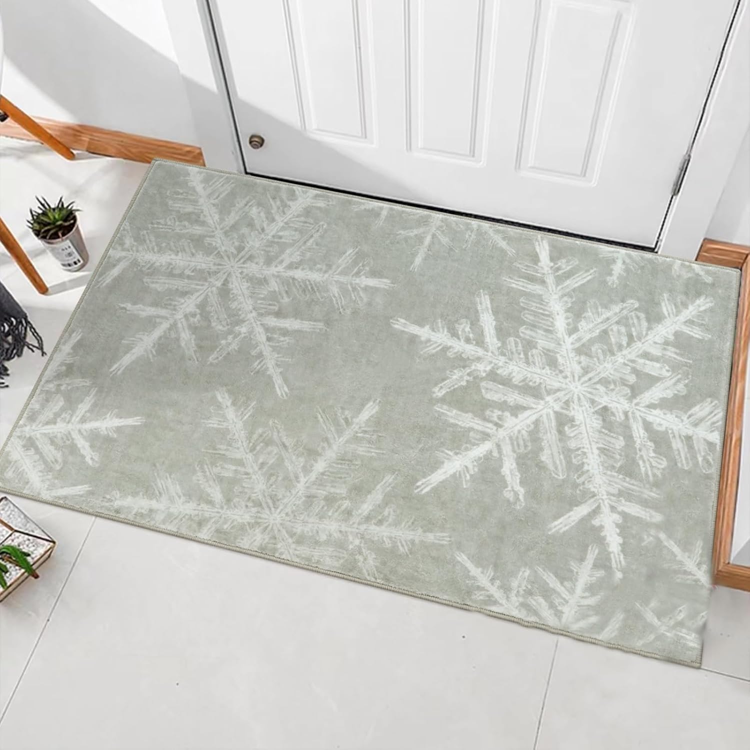 Amazon.com: Lahome Snowflake Entryway Rug- 2x3 Small Rug Ultra-Thin ...
