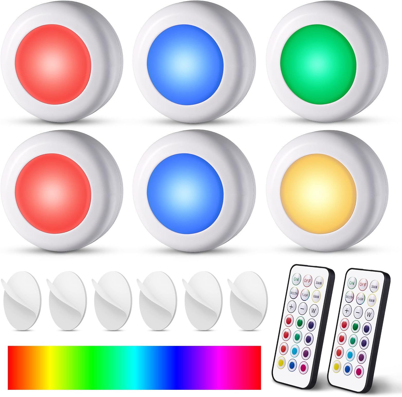 Amazon.com: FIXTADE Led Puck Lights,Puck Lights with Remote,Battery ...