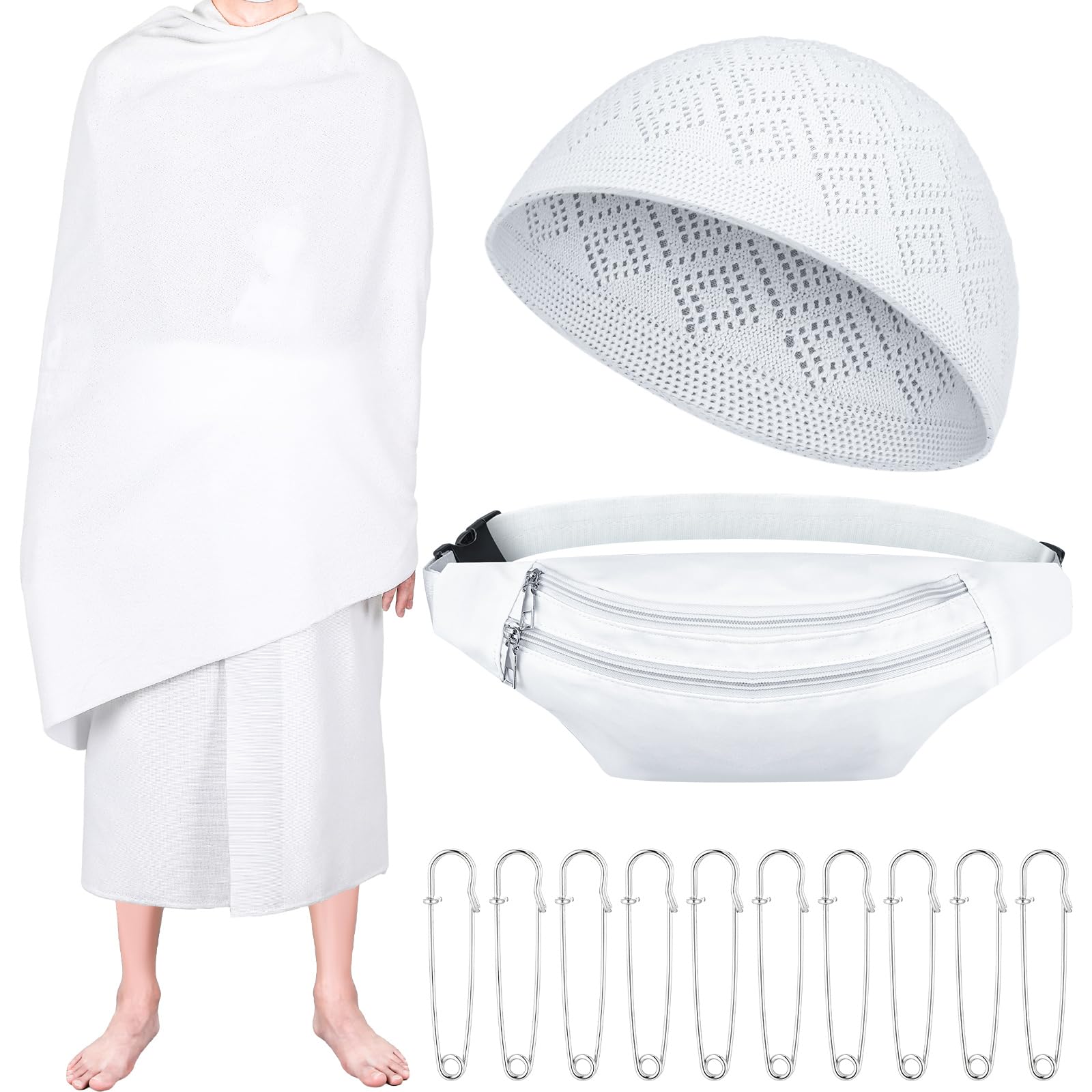 Buy Suhine 14 Pcs Men's Ihram Set for Hajj and Umrah, Islamic Ahram ...