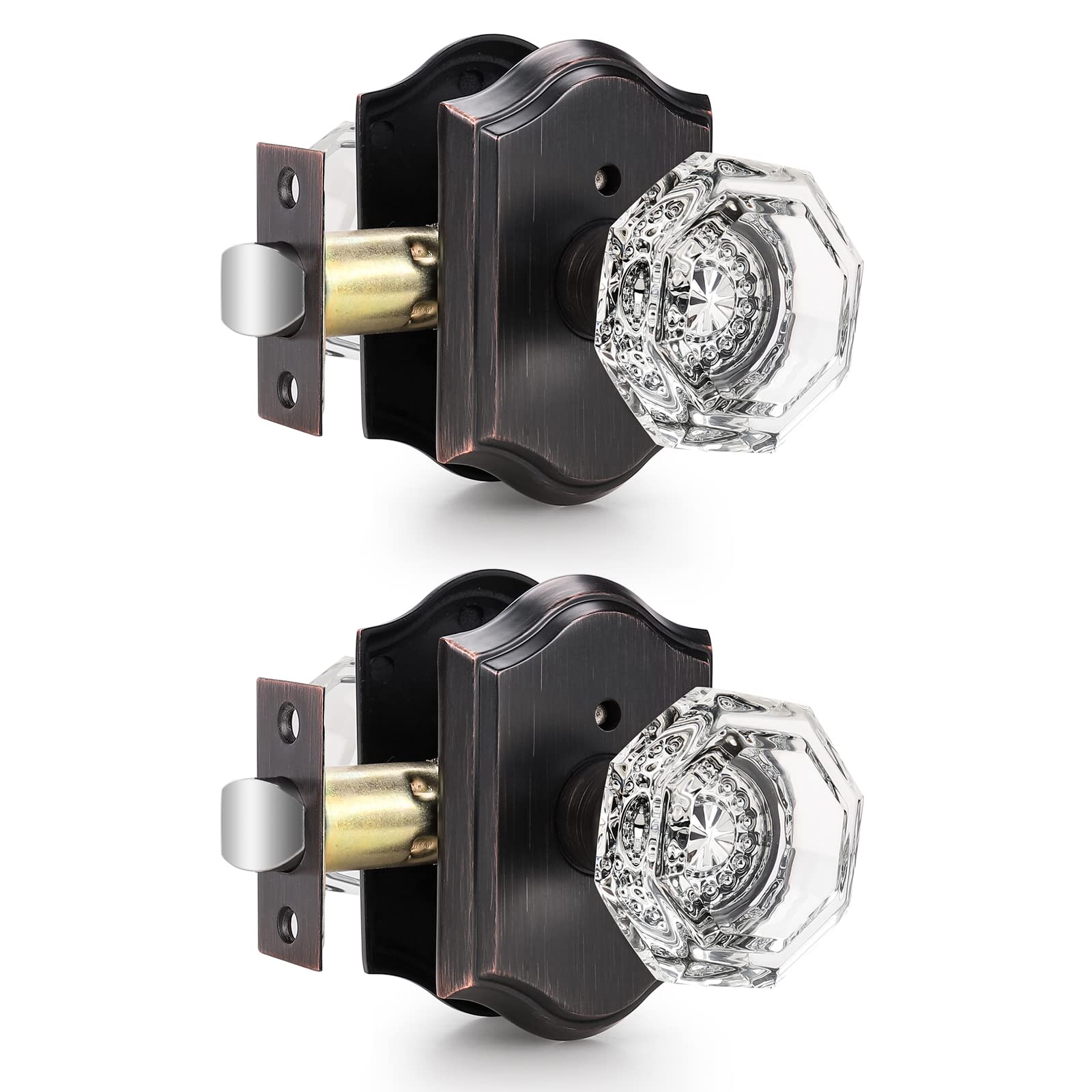 Gobrico Interior Privacy Door Knobs with Lock for Bed/Bath Keyless Door ...